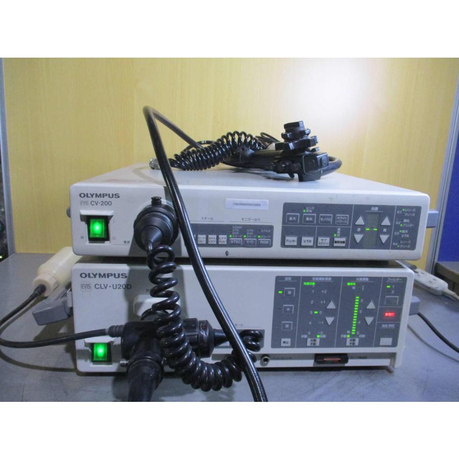 中古 OLYMPUS EVIS VIDEO SYSTEM CENTER CV-200/CLV-U20D ユニバーサル 光源装置 通電OK ...