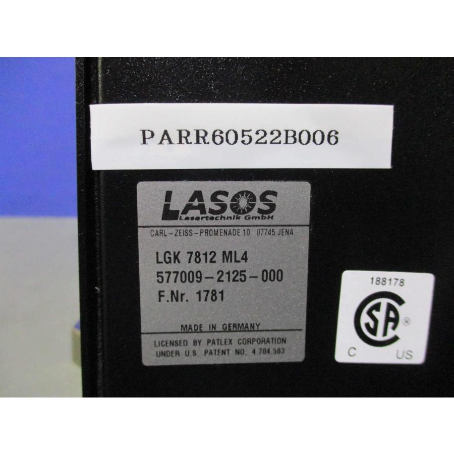 中古Lasos Lasertechnik Gmbh LGK 7812 ML4 Argon Laser P/N: 577009-2125-000(PARR60522B006 ...