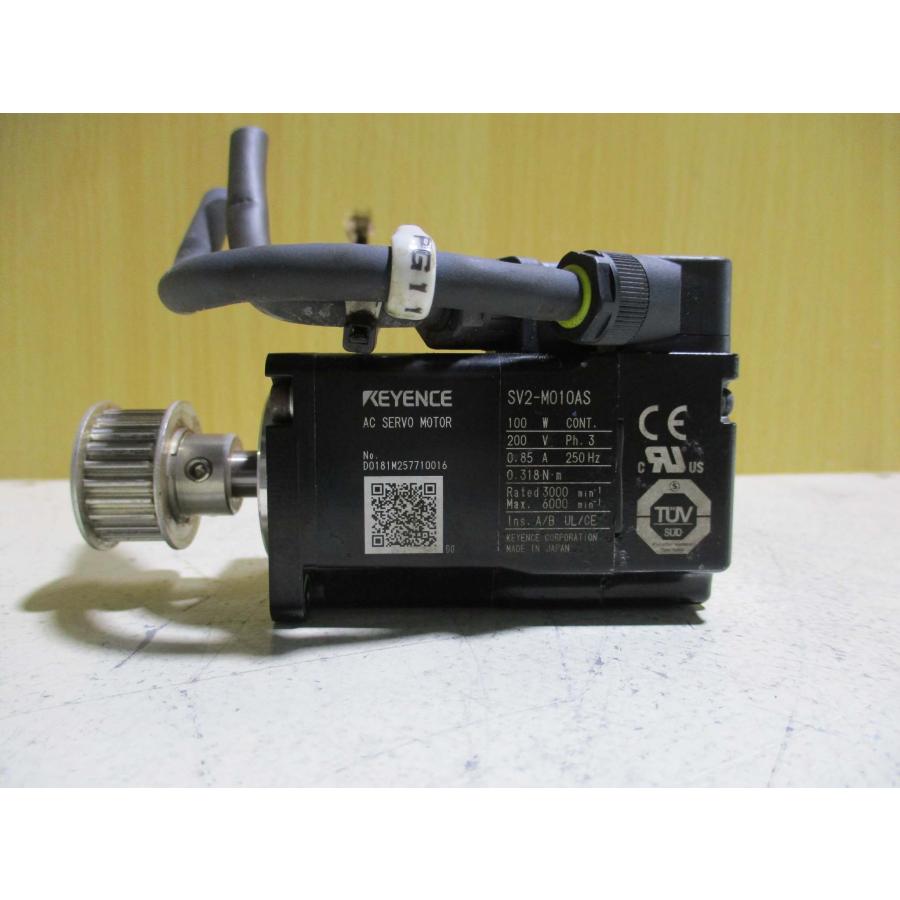 中古 KEYENCE AC SERVO MOTOR SV2-M010AS サーボモーター 100W(R50610GPD062 ...