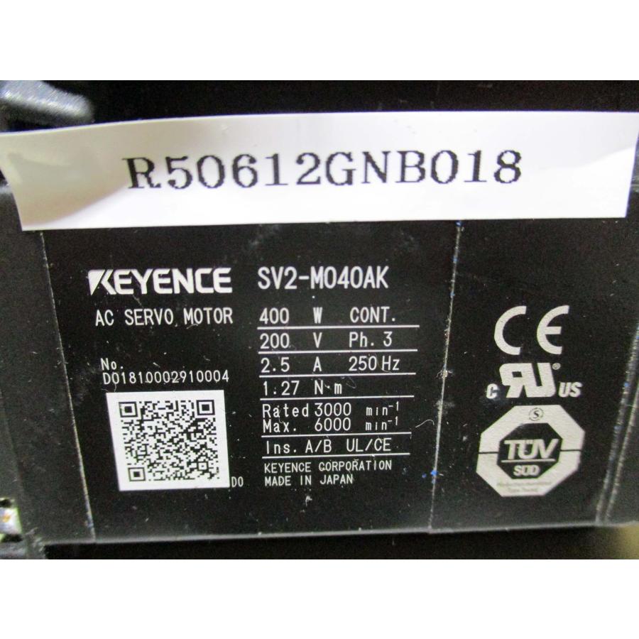 中古 KEYENCE AC SERVO MOTOR SV2-M040AK AC サーボモーター 400W(R50612GNB018) : r50612gnb018 ...