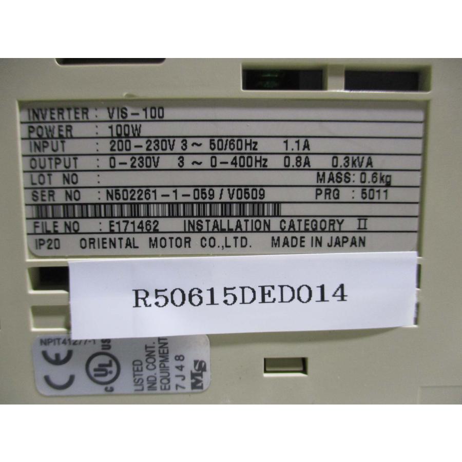 中古ORIENTAL MOTOR VIS-100 インバータ 100W 200-230V 4SET(R50615DED014 ...