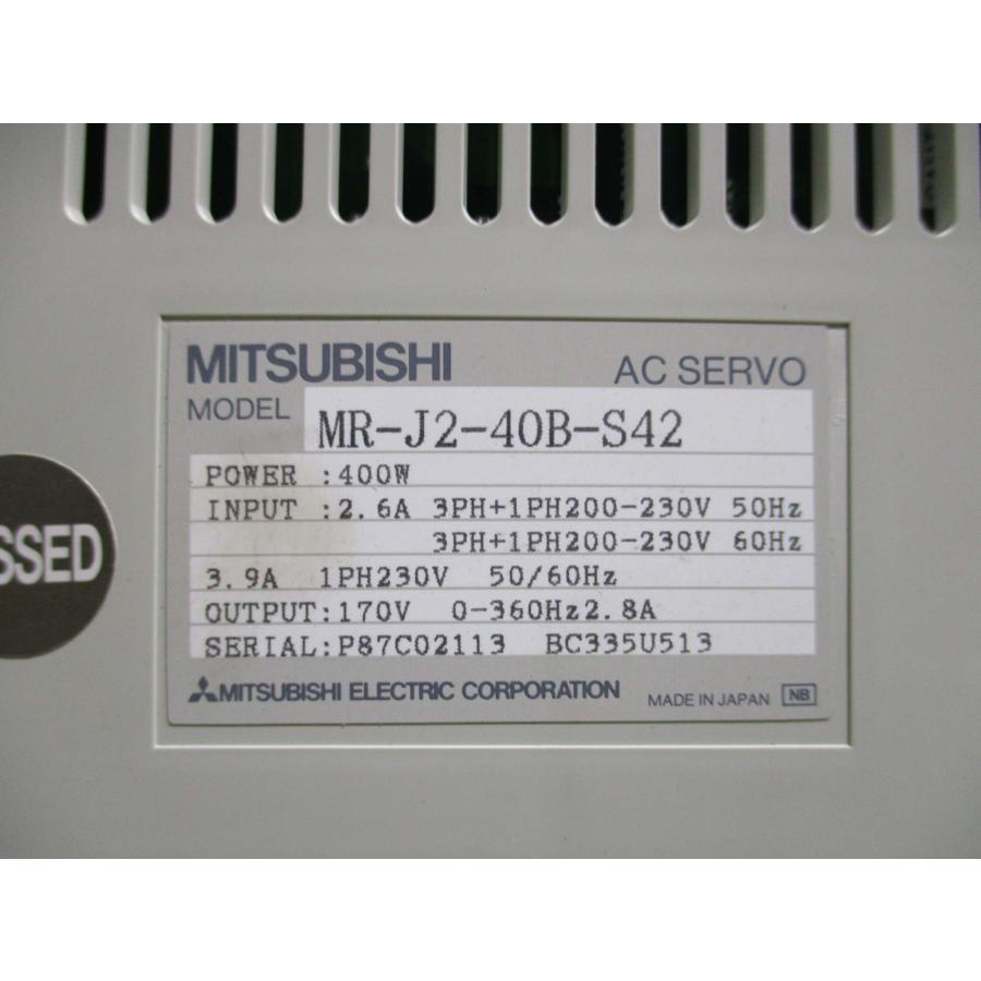 新古 MITSUBISHI AC SERVO AMPLIFIER MR-J2-40B-S42(R50620FFC037) : r50620ffc037 : growdetrading ...