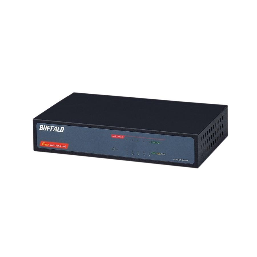 BUFFALO Giga対応 電源内蔵 5ポート スイッチングHub ブラック LSW3-GT-5NS/BK : ぽちっとほわっと - 通販 ...