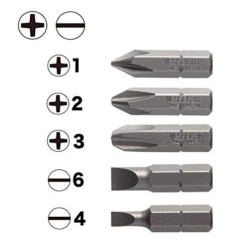 ベッセル(VESSEL) ドライバービットセット +1, +2, +3, -4, -6 ホルダー付 B33 :s-4907587325099-20230615:ジーエスショップ - 通販 ...
