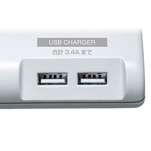 サンワサプライ USB充電ポート付き節電タップ(面ファスナー付き) 2P・2個口 3m TAP-B106U-3W : s-b07p65s3fg-20230624 : ジーエスショップ - 通販 ...