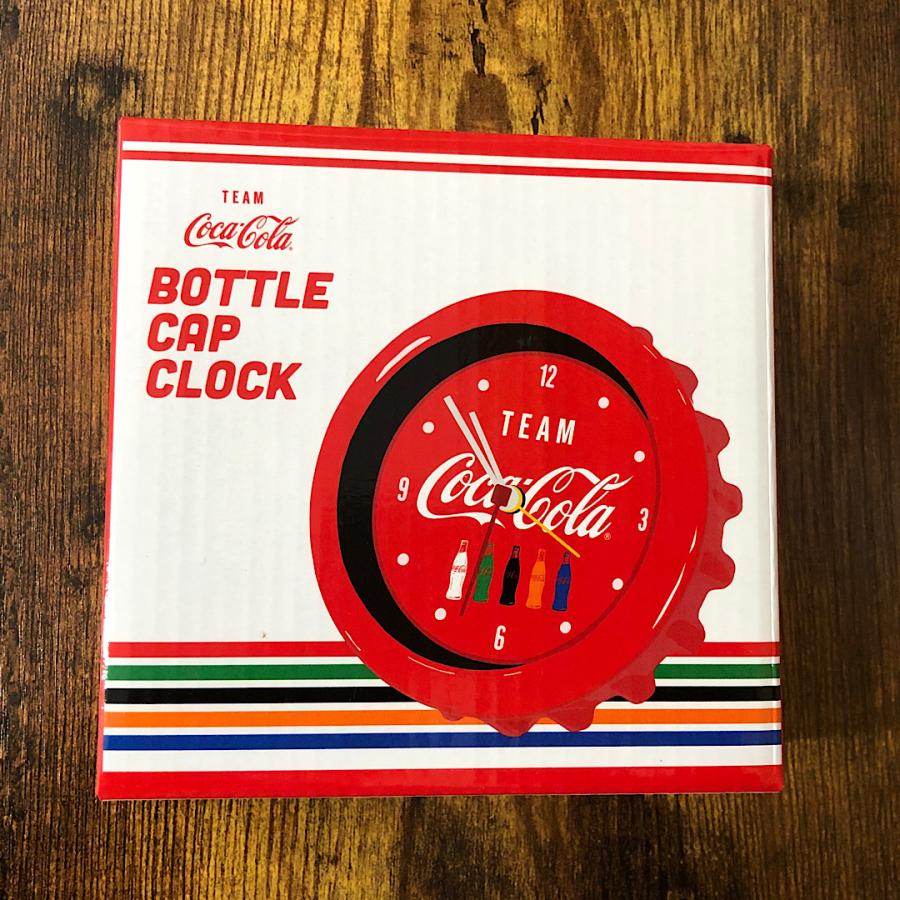 TEAM Coca-Cola Bottle Cap Clock レッド コカコーラ アメリカン雑貨 : GS STATION - 通販 ...