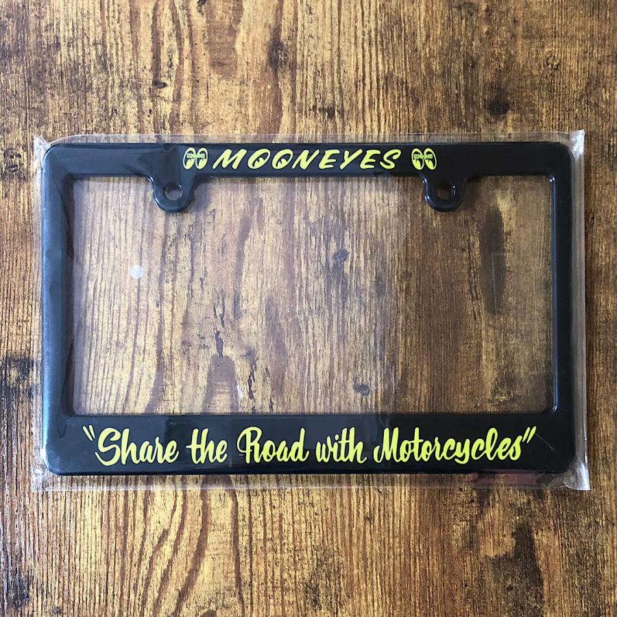 MOONEYES 126cc以上 バイク用 ムーンアイズ ライセンスフレーム Share The Road with Motorcycle アメリカン雑貨 : GS STATION - 通販 ...