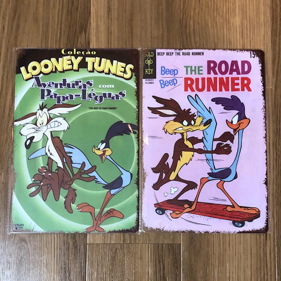 ティンサイン ROAD RUNNER ロードランナー ワイリーコヨーテ Beep メタルサイン ブリキ看板 インテリア アメリカン雑貨 ...