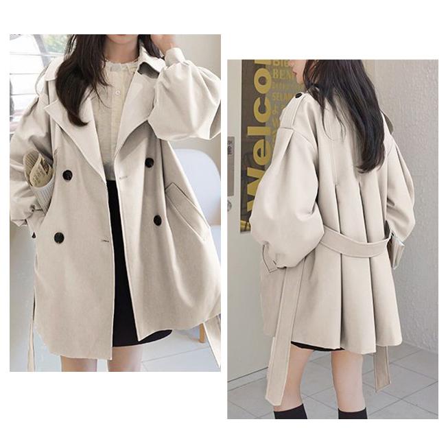 トレンチコート ジャケット レディース コート ショート丈 ゆったり カジュアル 体型カバー 着痩せ きれいめ アウター 防風 春秋 : fsh240911 : gsgs-shopping ...