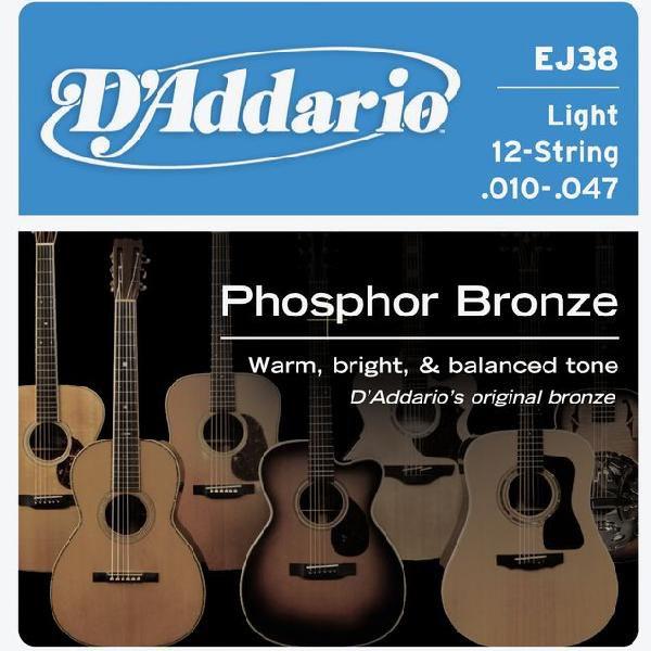 D'Addario 10-47 EJ38 Light Phosphor Bronze Wound 12弦用 : ギタープラネット Yahoo ...