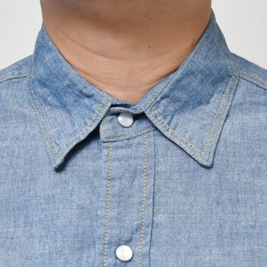 YCHAI（イカイ）WESTERNウェスタン コットンシャンブレーソリッドウエスタンシャツ CT 11031001161 : guji ...