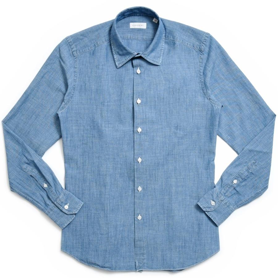 GLANSHIRT（グランシャツ）コットンシャンブレーセミワイドカラーシャツ 476-31414 11055302052 : 11055302052 : guji - 通販 - Yahoo ...