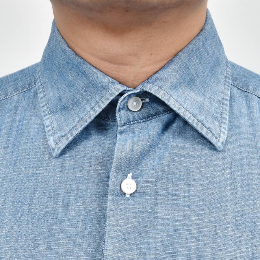 GLANSHIRT（グランシャツ）コットンシャンブレーセミワイドカラーシャツ 476-31414 11055302052 : 11055302052 : guji - 通販 - Yahoo ...