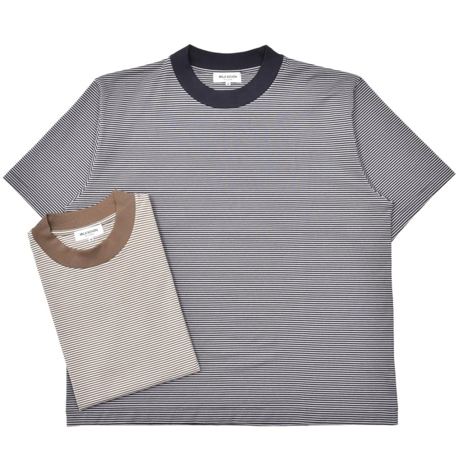 MILA SCHON MILANO（ミラ ショーン ミラノ）コットンジャージS/Sボーダーカットソー 870750 12155004052 : guji - 通販 - Yahoo!ショッピング