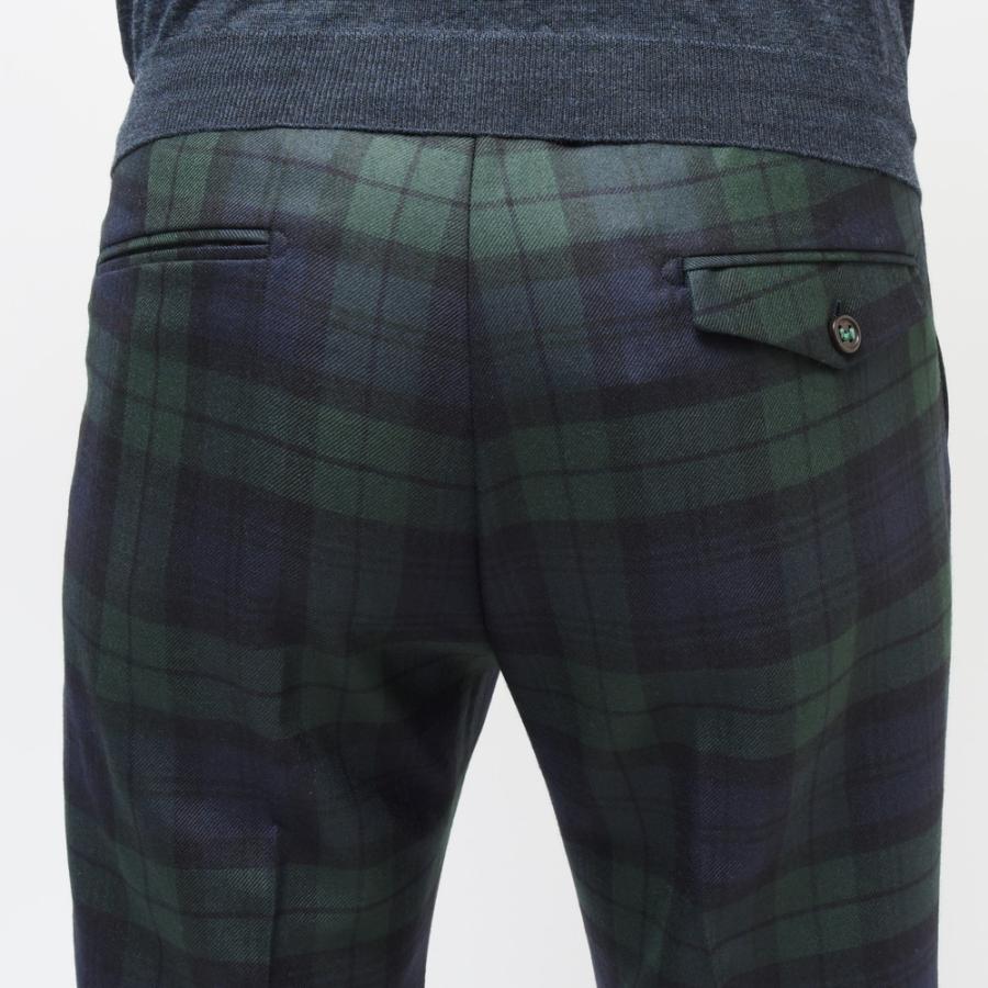 BERWICH（ベルウィッチ）BERTOベルト ウールサージタータンチェック1プリーツバックシャーリングテーパードパンツ AM1260 13022012039 : guji - 通販 ...