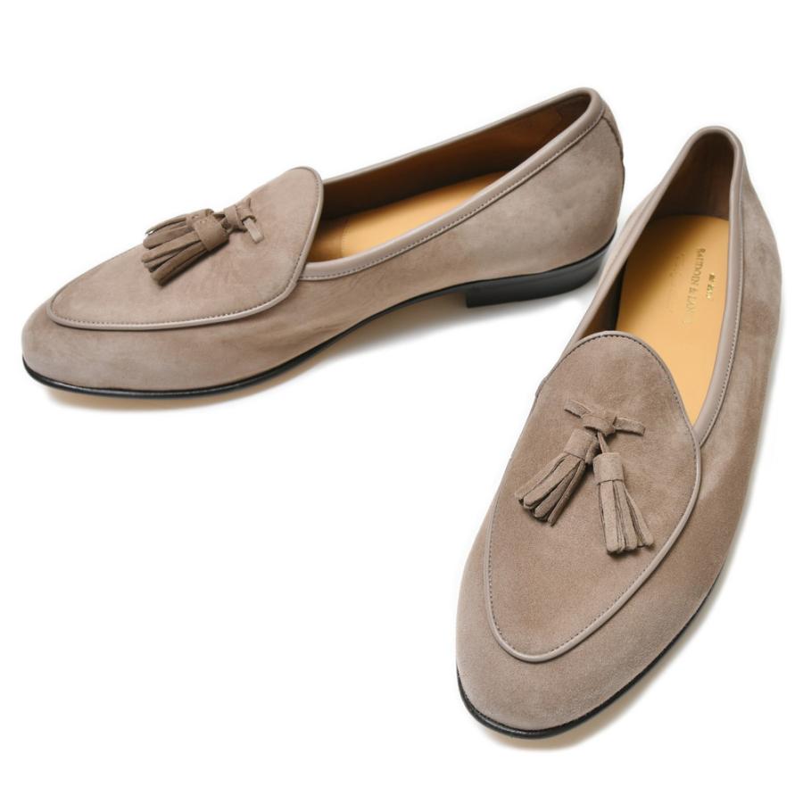 BAUDOIN & LANGE（ボードイン アンド ランジ）ラムスエードタッセルベルジャンシューズ SAGAN CLASSIC TASSELS ...