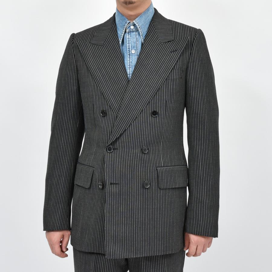 HUSBANDS（ハズバンズ）ウールピンストライプダブルブレストジャケット H12E CODB WOBKWT 17051400025 ...