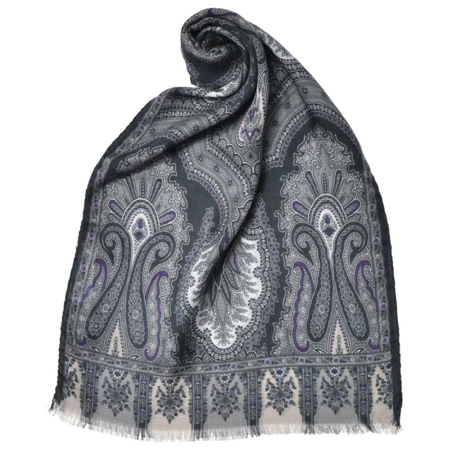 MILA SCHON MILANO（ミラ ショーン ミラノ）ウールシルクペイズリープリントスカーフ 270-790 18346000052 : guji - 通販 - Yahoo!ショッピング