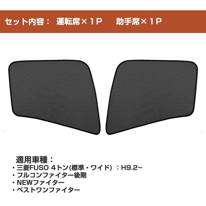 三菱ふそう ふそう 4t ベストワン 標準 ワイド車 NEWファイター メッシュカーテン ネット トラック用 虫除け 遮光用 車中泊 日よけ ...