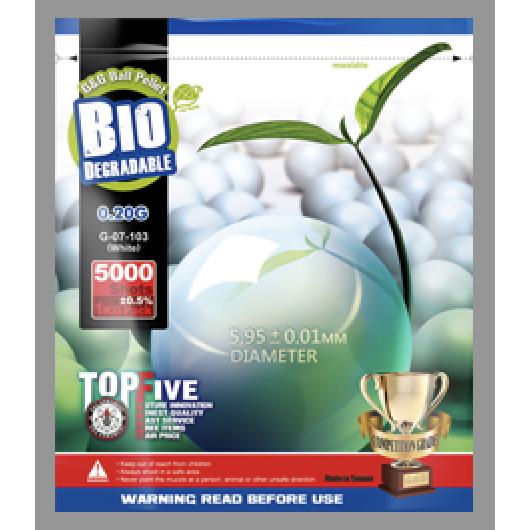 【G&G】Bio BB 0.20g (White ホワイト) 1KG (5000R)【BIO（バイオ）BB弾】 : gg-bio-bb ...