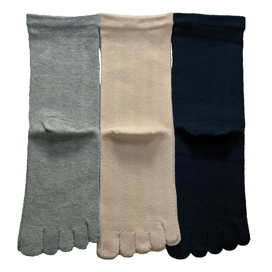 ゴムなし 5本指クルーソックス 3足セット/各色1足 日本製 1089 メール便 : インナータウン - 通販 - Yahoo!ショッピング