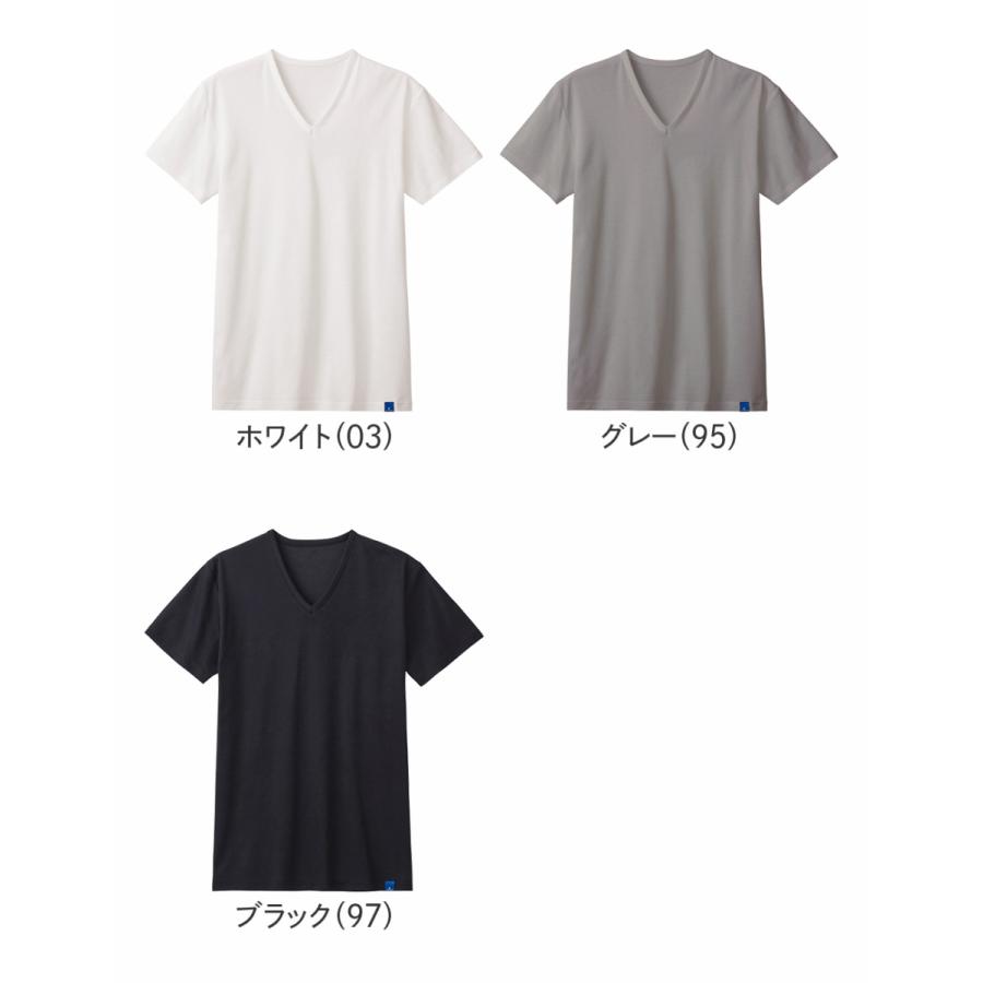 グンゼ 肌着 インナーシャツ メンズ 春夏 半袖 Vネック V首 冷感 消臭加工 天然綿100％ 涼しい 爽やか ムレにくい ...