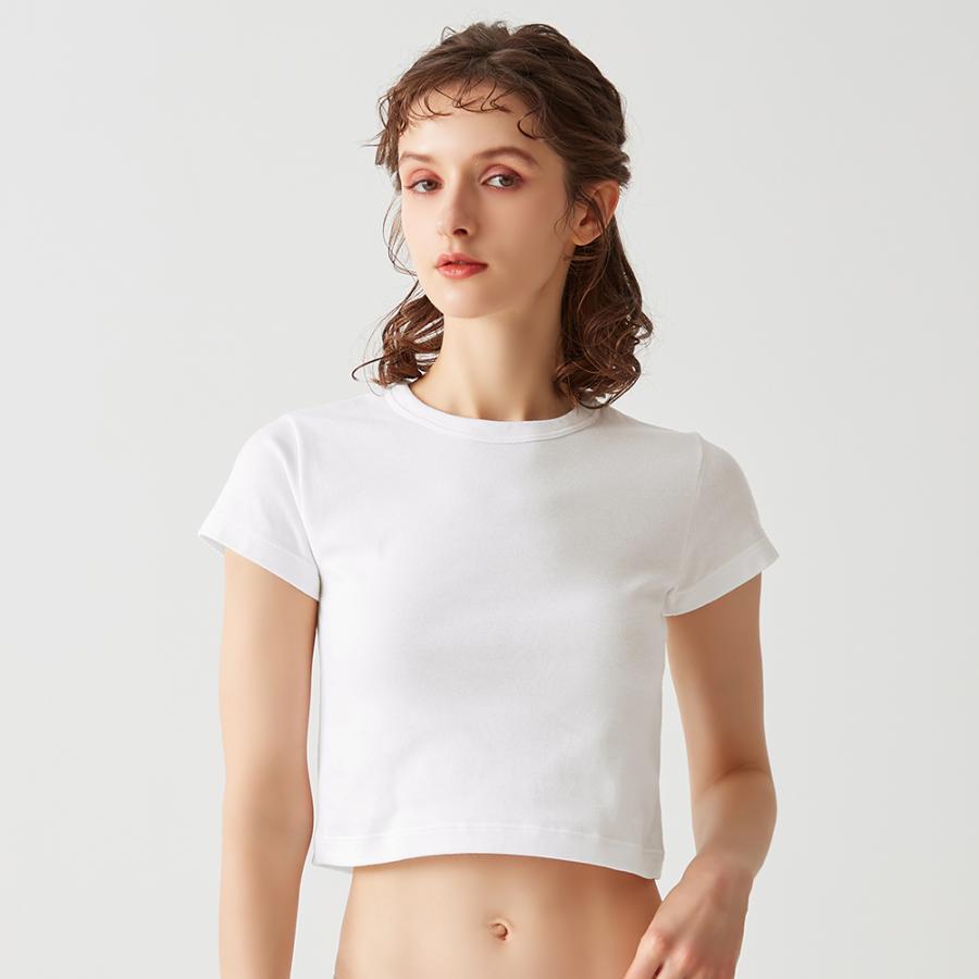 グンゼ GUNZE トゥシェ Tuche Tシャツ 半袖 クロップド レディース 綿混 コットン カットソー 無地 タイト スリムフィット 定番 シンプル TC7252 :31TC7252 ...