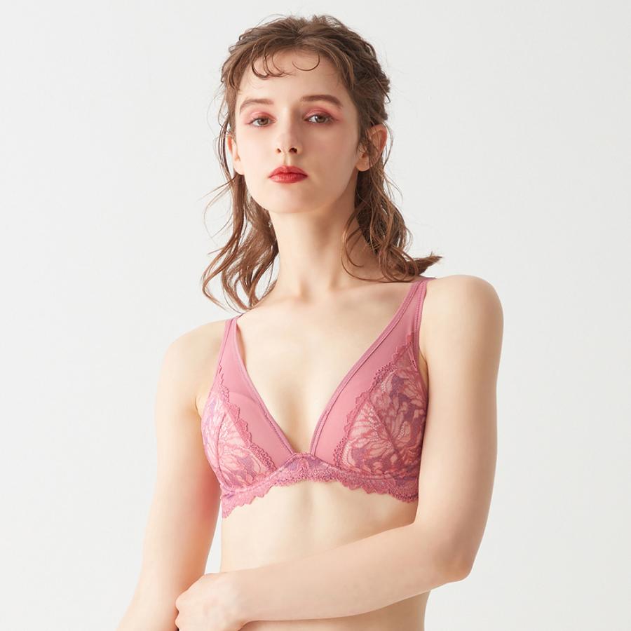 グンゼ ノンワイヤーブラジャー 年間 トゥシェ サイドすっきり 脇肉 ワイヤレス 谷間 レース 盛りブラ バストアップ 盛れる GUNZE Tuche JB6036H B70-D75 ...