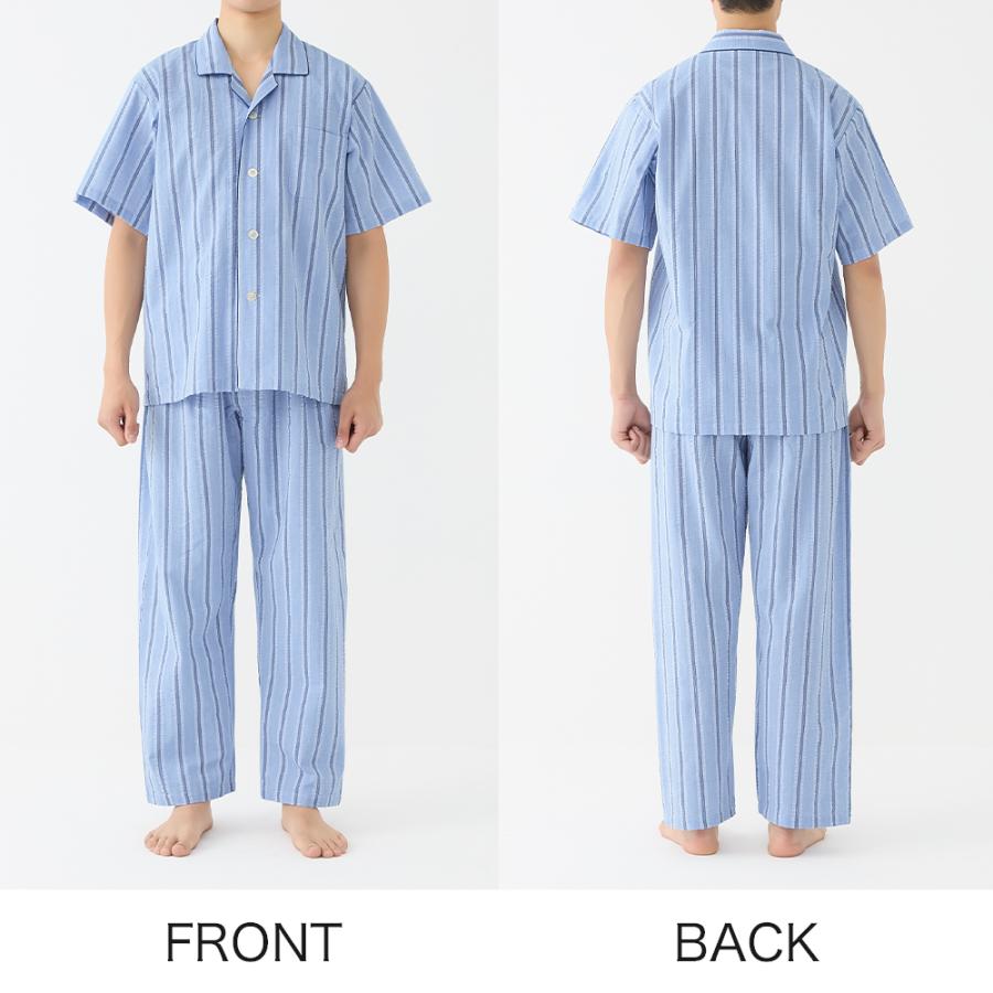 GUNZE グンゼ パジャマ メンズ 半袖 綿100％ 夏 先染サッカー 部屋着 寝間着 寝巻き S M L SF1035 : グンゼ公式 ...