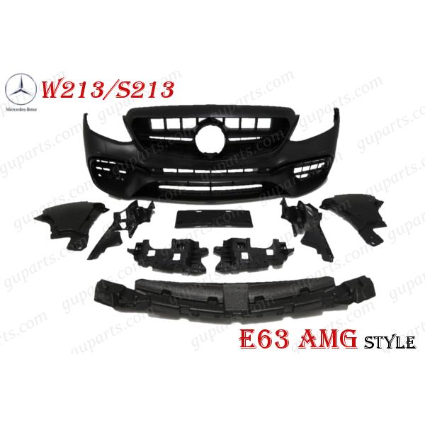 Mercedes-Benz ベンツ E クラス W213 S213 E200 E220d E250 E350e E400 E450 → E63 AMG LOOK 2016〜 フロント バンパー ...