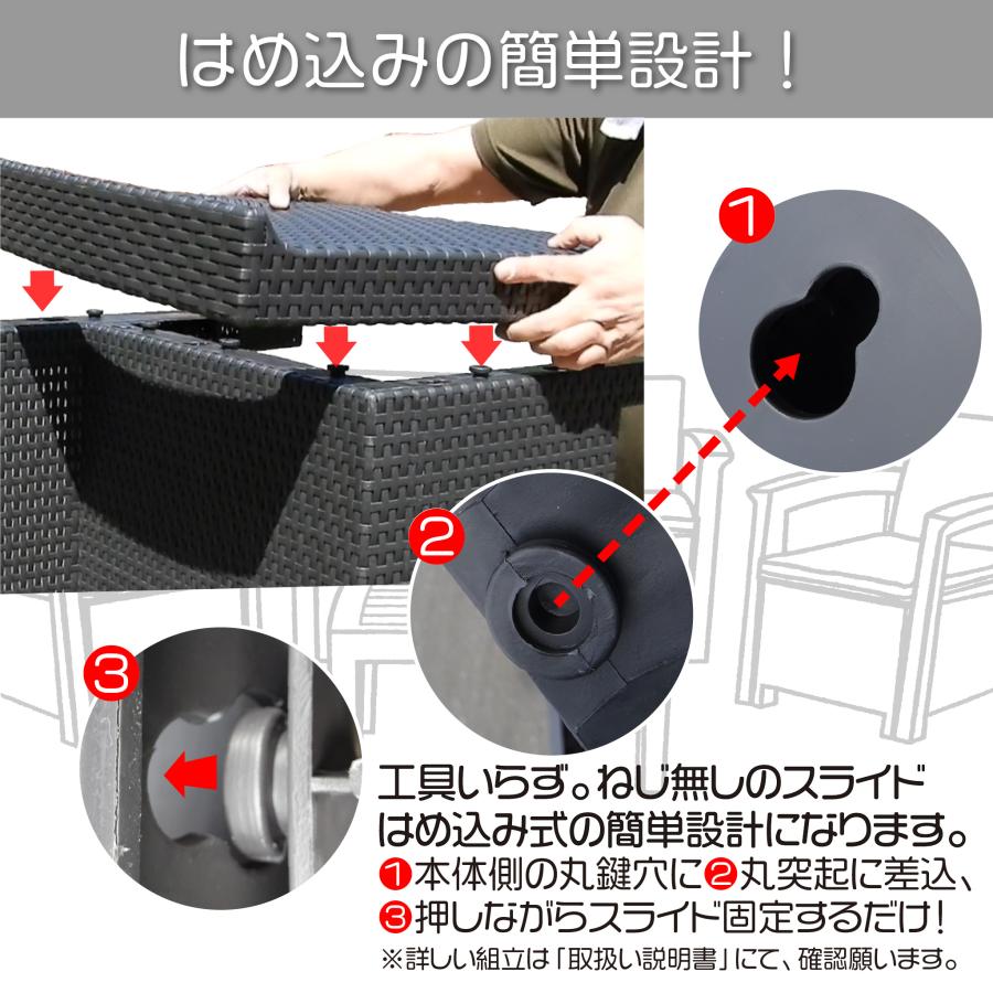 ガーデンソファ セット テーブル 4人用 ラタン調 アウトドア おしゃれ 屋外 ベランダ バルコニー カフェ リゾート GRESS グレス : アウトドアショップグレス - 通販 ...