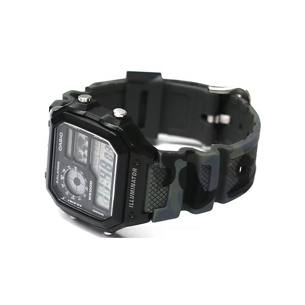 カシオ W-218 AQS810W S800W SGW 300H 400H AE 1000 1300 1200 etc 互換 18mm ラバー ベルト カムフラージュ ca-016 ...