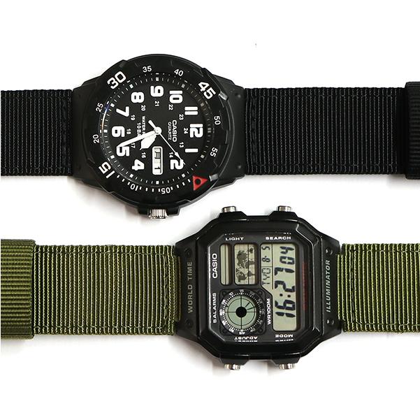 カシオ W-218H AQS810W S800W SGW 300H 400H AE 1000 1300 1200 etc 互換 バンド ナイロン クイックリリース ca-026 : Flea ...