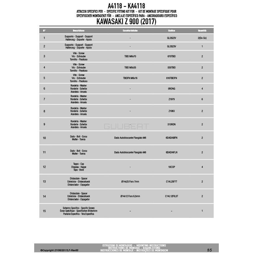 GIVI A4118 スクリーン／KAWASAKI Z 900専用 : GUUBEAT-MOTO - 通販 - Yahoo!ショッピング