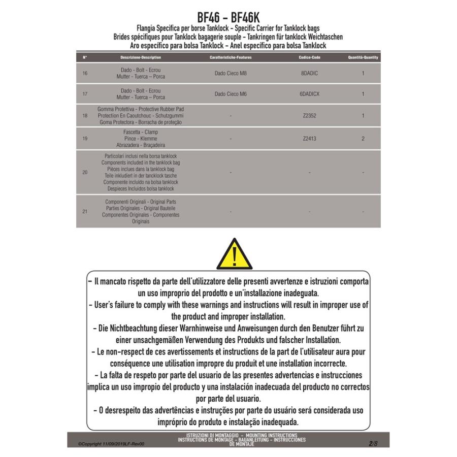 【11/8当店在庫品】GIVI BF46 Tanklock用フランジ／MOTO GUZZI V85 TT (19 - 21)専用 :BF46 ...