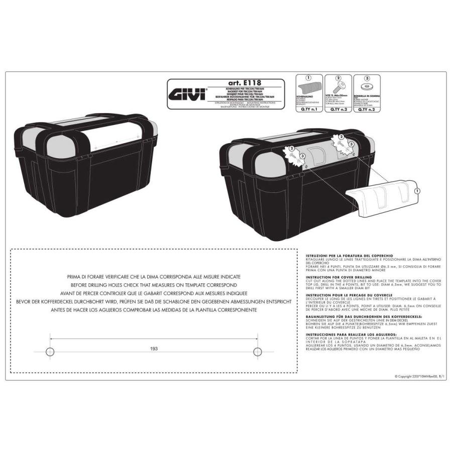 GIVI E118 バックレスト TRK46/TRK33シリーズ用／ジビ :E118:GUUBEAT - 通販 - Yahoo!ショッピング