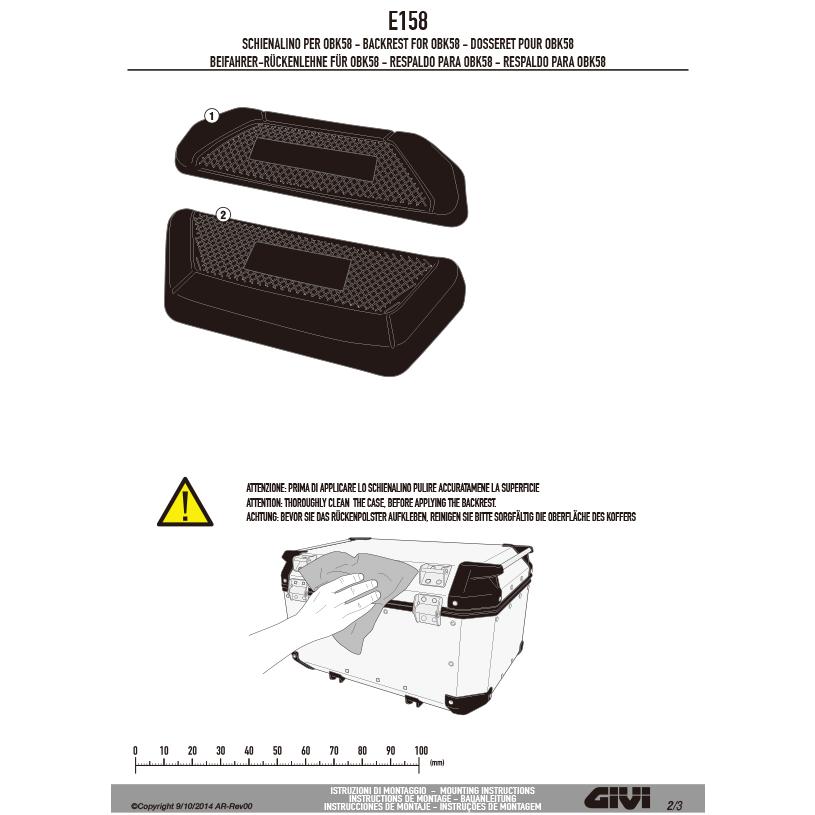 GIVI E158 バックレスト トップケースシリーズ用／ジビ :E158:GUUBEAT - 通販 - Yahoo!ショッピング
