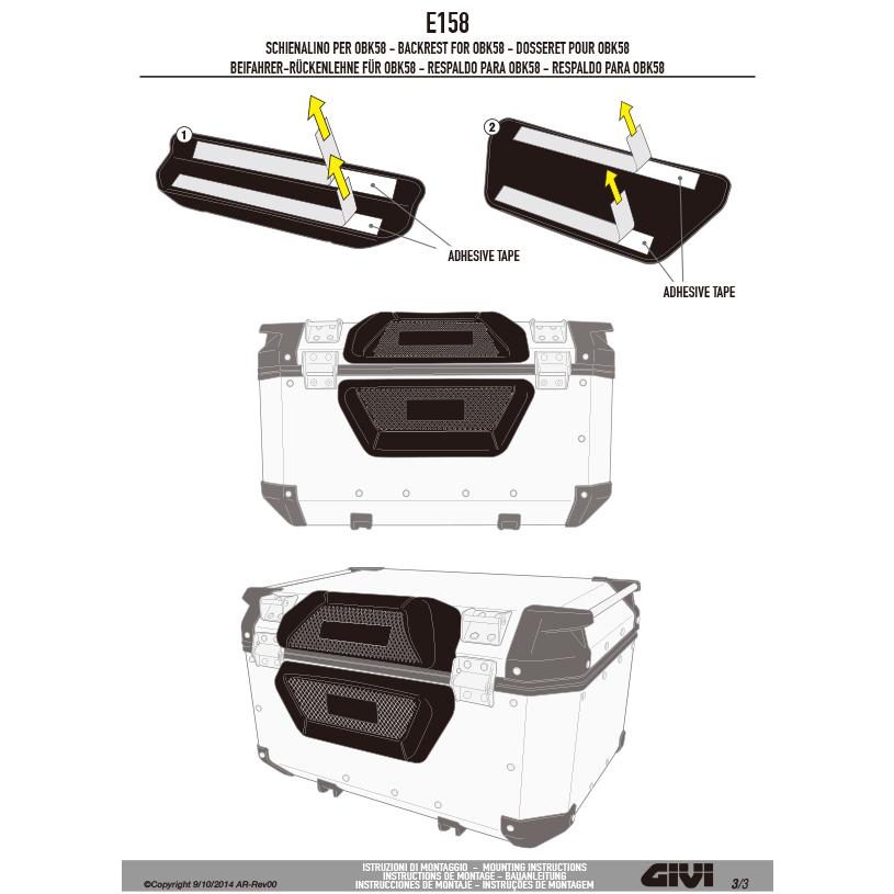 GIVI E158 バックレスト トップケースシリーズ用／ジビ :E158:GUUBEAT - 通販 - Yahoo!ショッピング