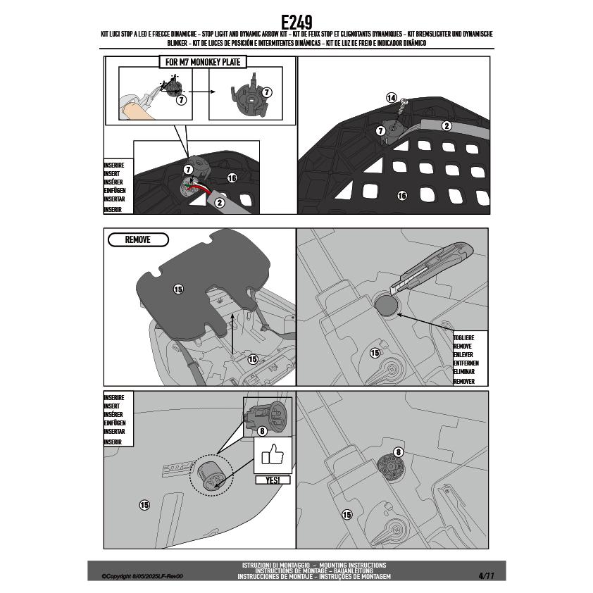 GIVI E249 LED ブレーキランプキット ダイナミックアローキット MAXIA 5 (V58N / V58NT 他）専用 ...