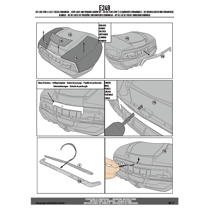 GIVI（ジビ） GIVI E249 LEDブレーキランプキット ダイナミックアロー付｜MAXIA5（V58N／V58NT対応）専用 ...
