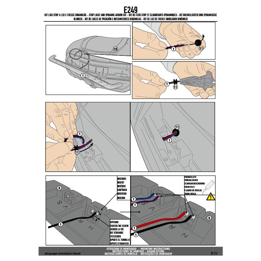 GIVI（ジビ） GIVI E249 LEDブレーキランプキット ダイナミックアロー付｜MAXIA5（V58N／V58NT対応）専用 ...