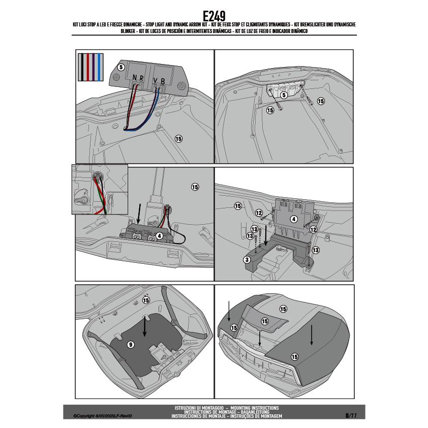 GIVI（ジビ） GIVI E249 LEDブレーキランプキット ダイナミックアロー付｜MAXIA5（V58N／V58NT対応）専用 ...