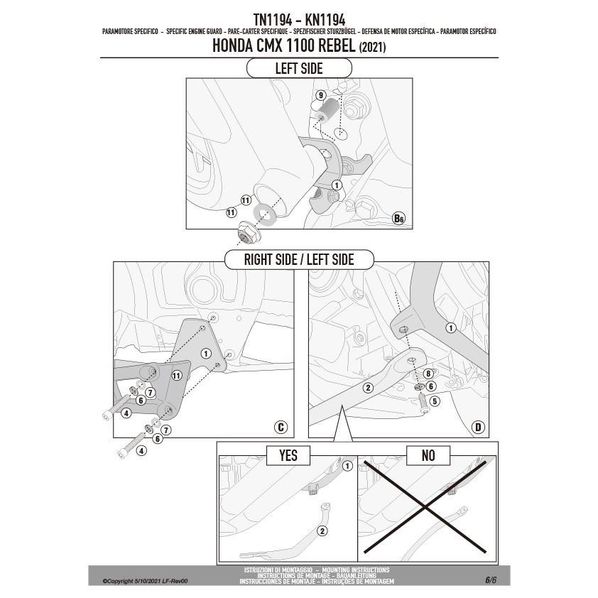 GIVI TN1194 TNシリーズ エンジンガード／HONDA CMX 1100 REBEL (21)専用／ジビ :TN1194 ...