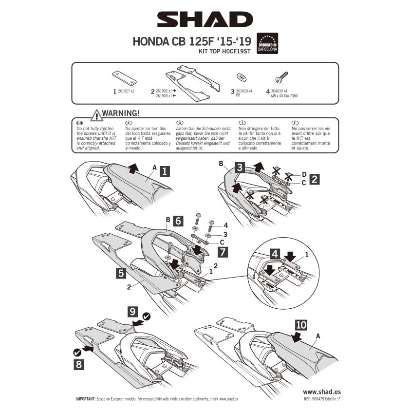 SHAD | H0CF19ST Shad Top Master Rear Rack Honda Cb 125 F : GUUTECH-MOTO - 通販 - Yahoo!ショッピング