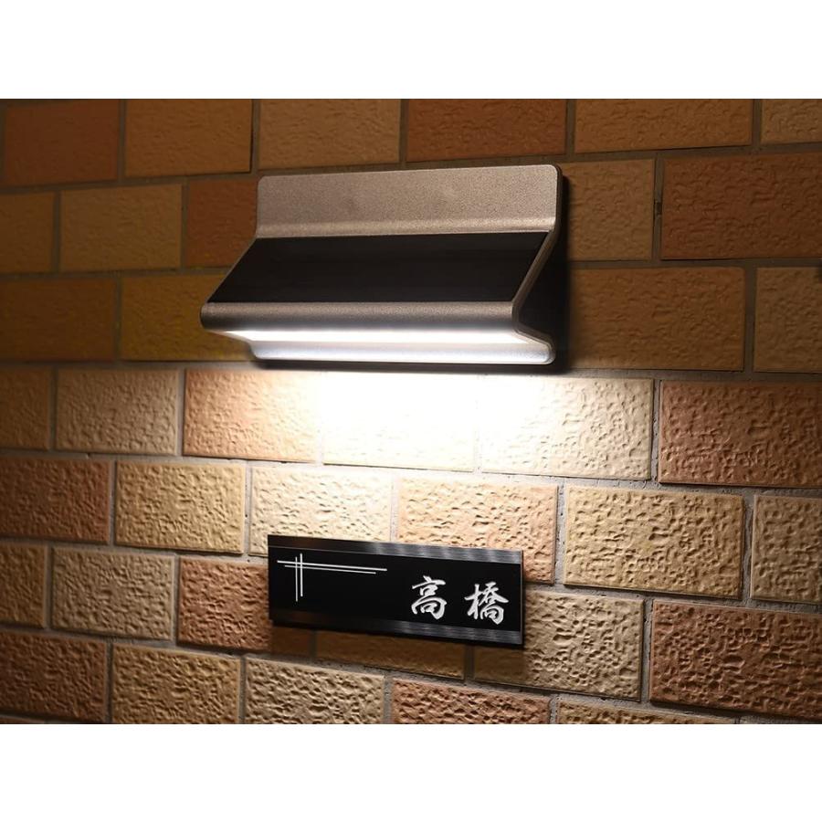 GWSOLAR ソーラー表札灯 門柱灯 【アルミダイキャスト合金 シルバー色】Smart Lighting制御で夜間ずっと点灯】全灯100lm ...