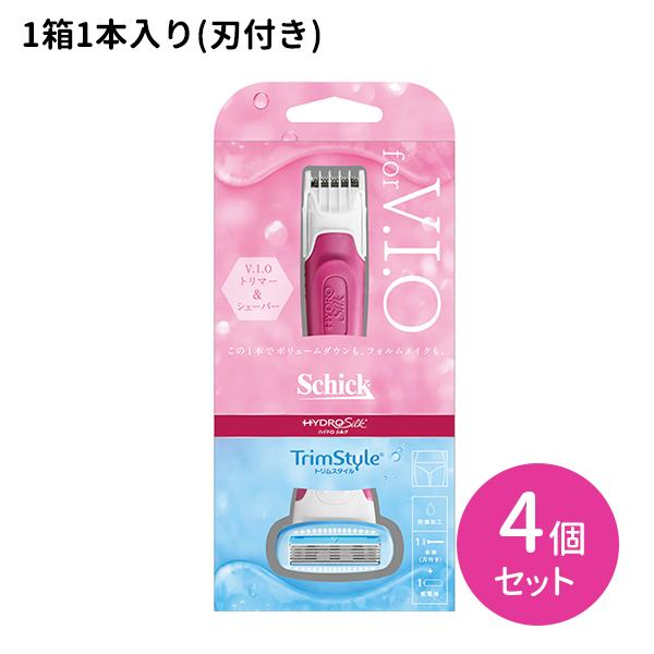schick 【4個セット】ハイドロシルク トリムスタイル ホルダー 剃刀 カミソリ ボディ用シェーバー VIO用電動トリマー うぶ毛処理 ムダ毛ケア 替刃式 乾電池式 シック : 業務 ...