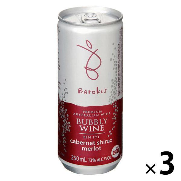 LOHACO - バロークス スパークリング 缶タイプ 赤ワイン 250ml×3缶