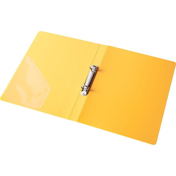 LOHACO - アスクル リングファイル A4タテ 丸型2穴 背幅27mm イエロー 黄色 10冊 オリジナル