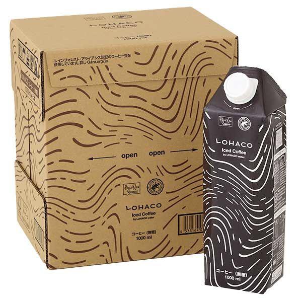 LOHACO - 【紙パック】Iced Coffee(アイスコーヒー) 無糖 1L by LOHACO Water 1箱（6本入）オリジナル