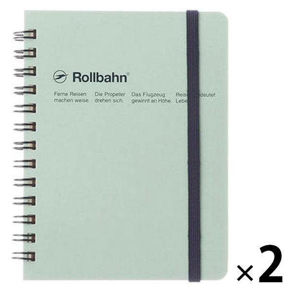 LOHACO - ロルバーン ポケット付メモ M A6相当 ライトブルー 水色 5mm方眼 リングノート 2冊 デルフォニックス（Rollbahn）